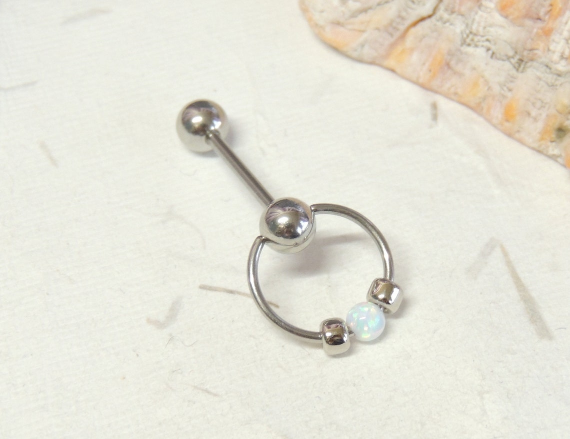 Opal VCH Vertical Clitoral Hood Piercing You Choose Opal Color | Etsy