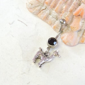 Llama Belly Ring You Choose Barbell Color, Animal Belly Ring, Llama ...