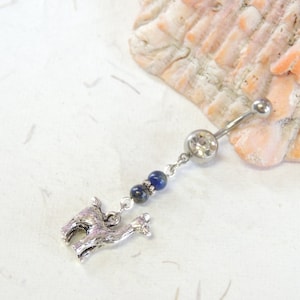Llama Belly Ring You Choose Gemstone, Animal Belly Ring, Llama Alpaca ...