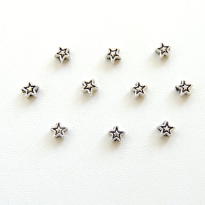 10 Pc. Tiny Small Star Beads, Star Charm Beads and Supplies, Tibetan ...