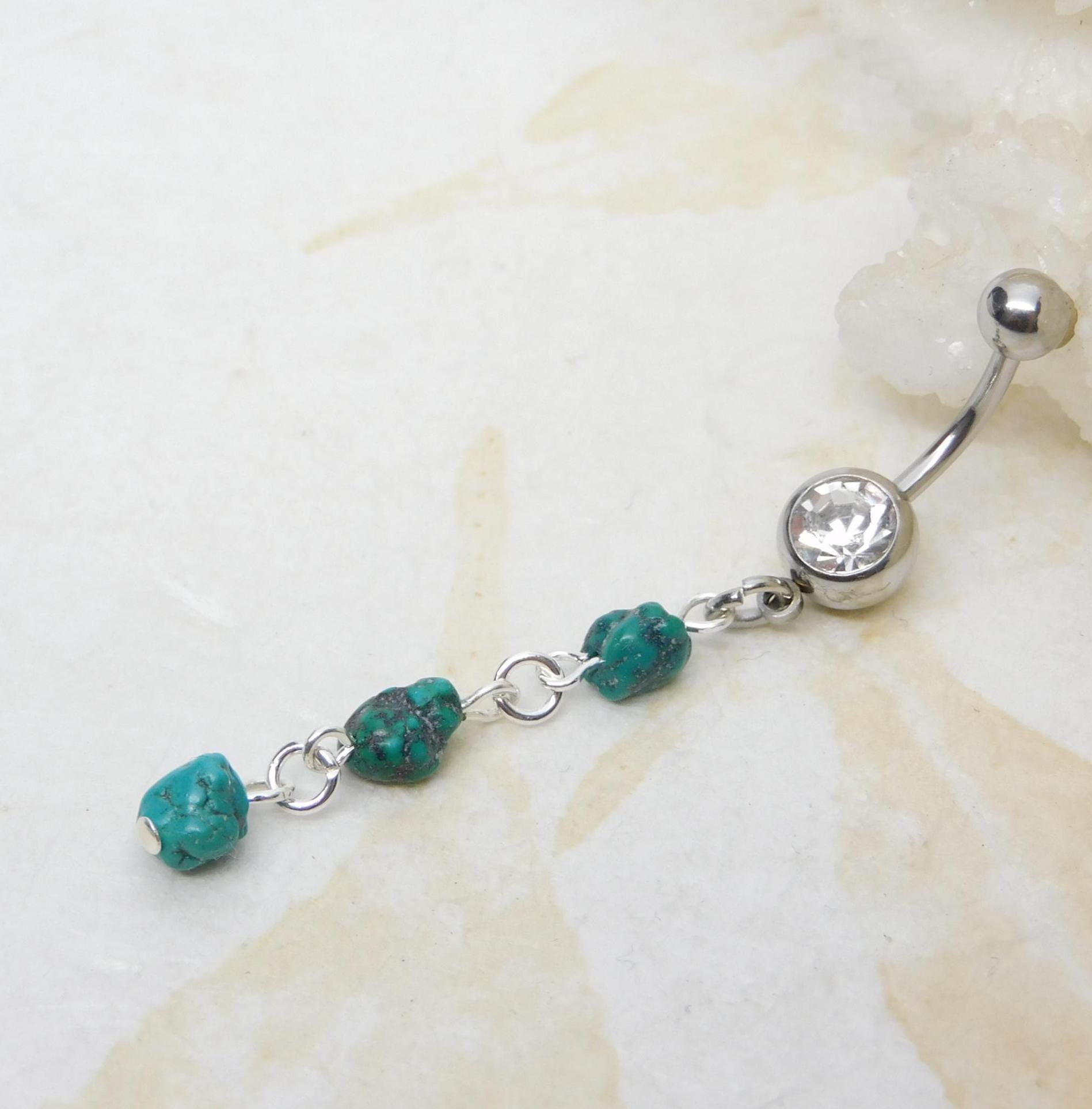 Turquoise Dangle Belly Ring, Belly Button Jewelry, Turquoise Jewelry ...