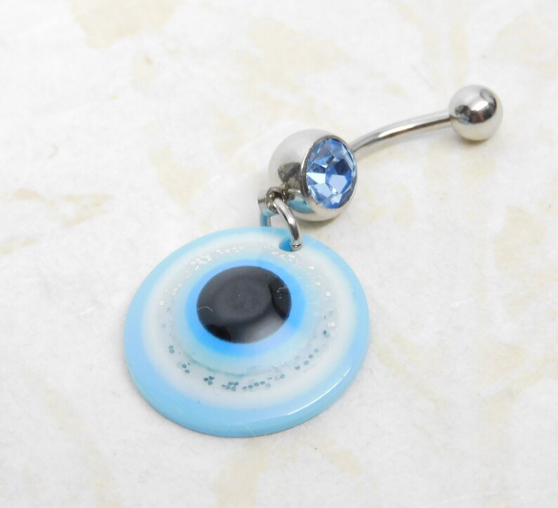 Evil Eye Dangle Belly Navel Ring All Seeing Eye Navel - Etsy