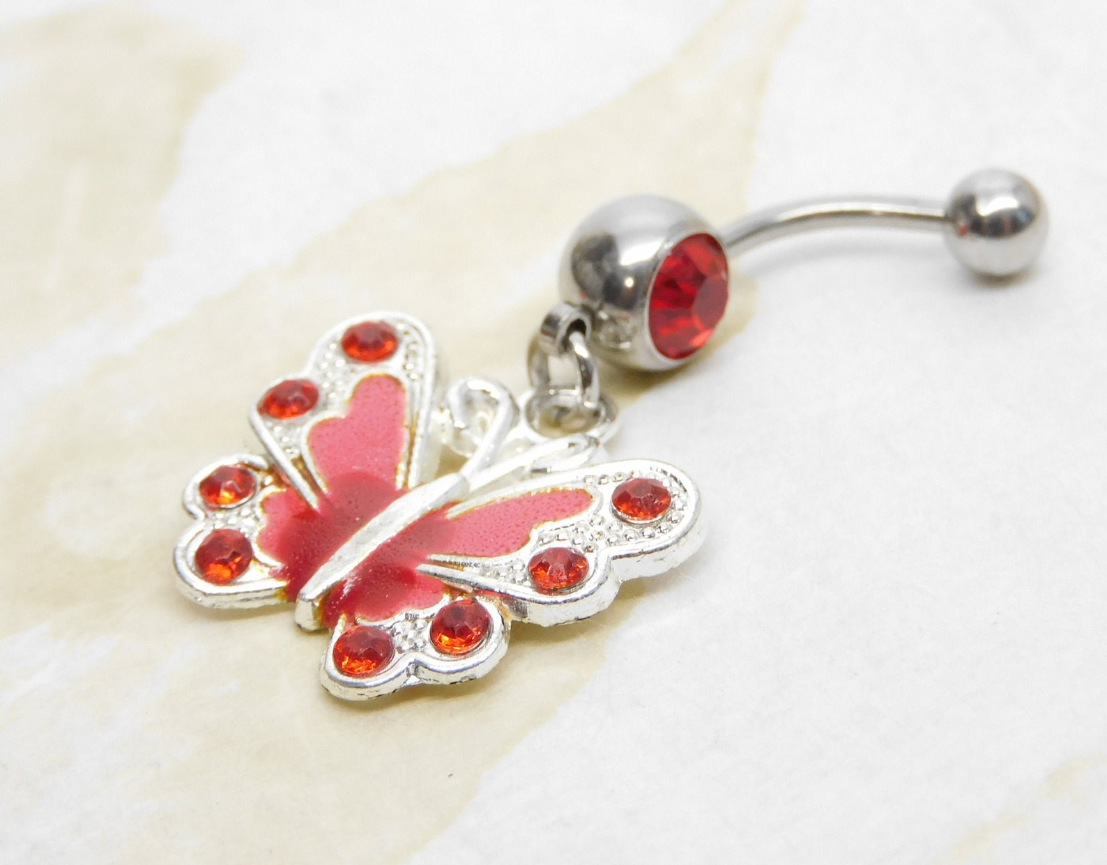 Butterfly Belly Ring Cute Belly Button Jewelry Belly Button | Etsy