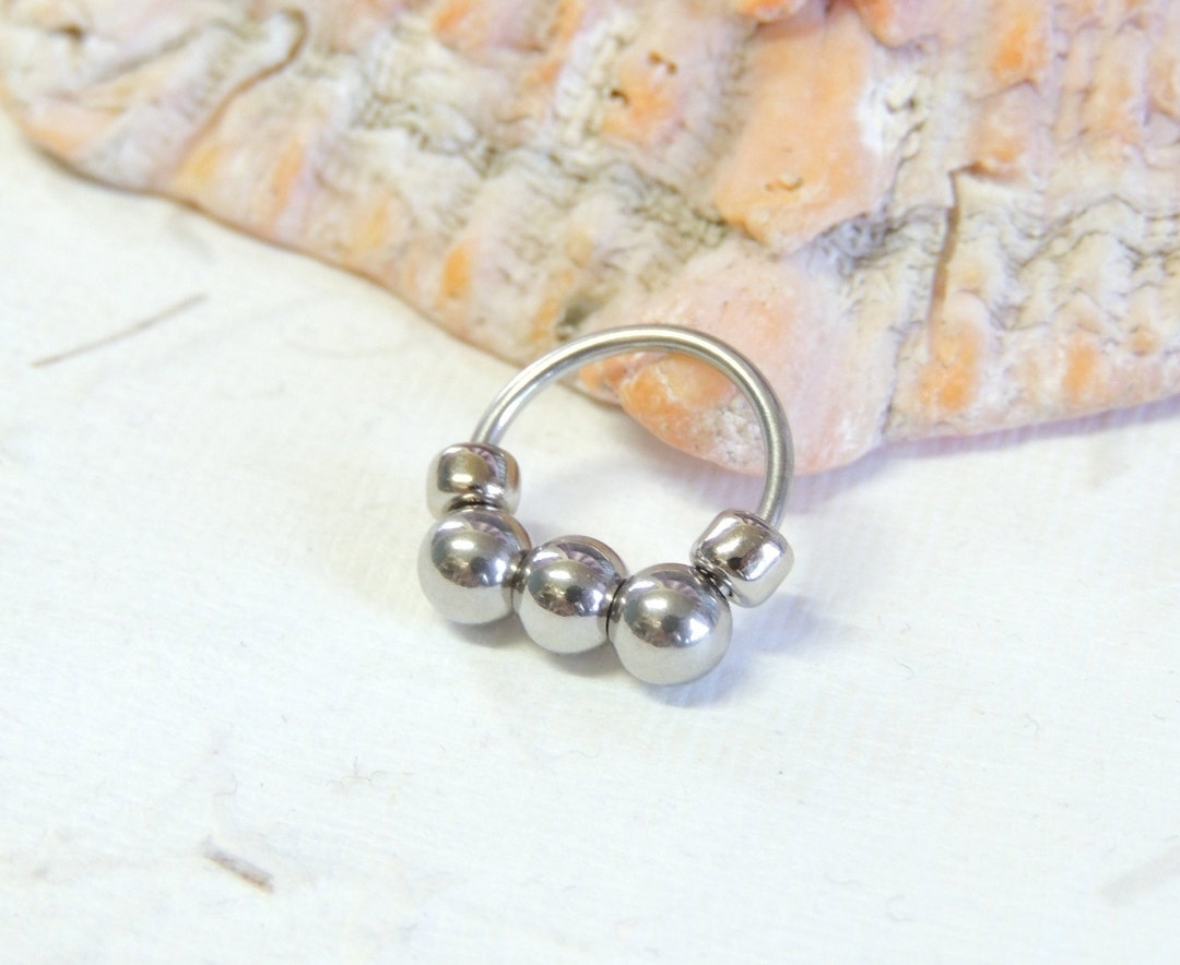 16g Septum Horseshoe Nose Ring, CBR Captive Bead Nose Ring, Tragus ...