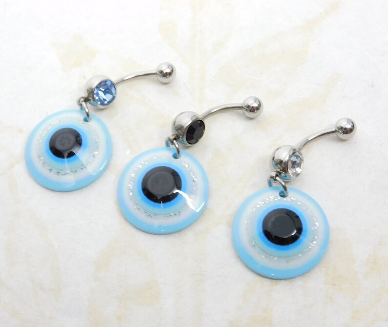 Evil Eye Dangle Belly Navel Ring All Seeing Eye Navel - Etsy
