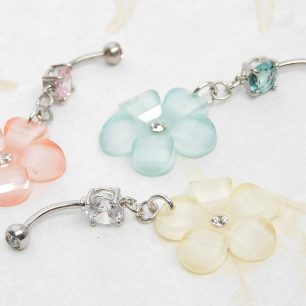 Flower Belly Ring - Etsy