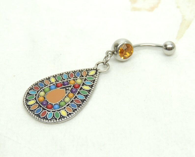 Multi Colored Ombre Belly Ring You Choose Barbell Gem Color - Etsy