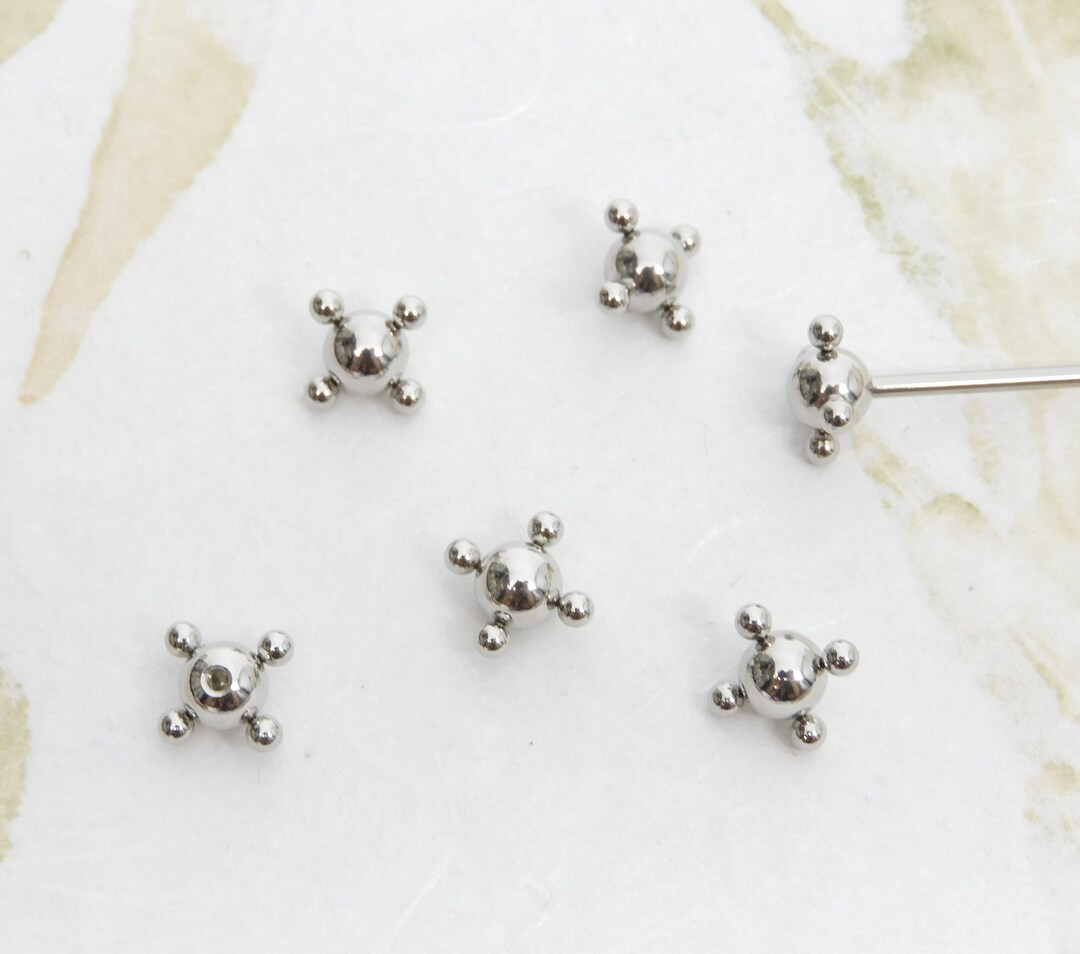 14g Stainless Steel Body Jewelry Replacement Ends Set of 2, Body ...
