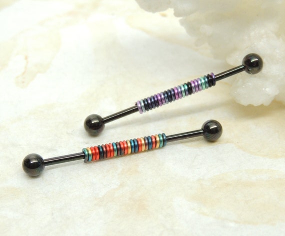 Wire Wrapped Industrial Bar You Choose Color and Bar Length - Etsy