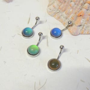 Color Changing Belly Ring, Mood Stone Color Changing Belly Ring, Non ...