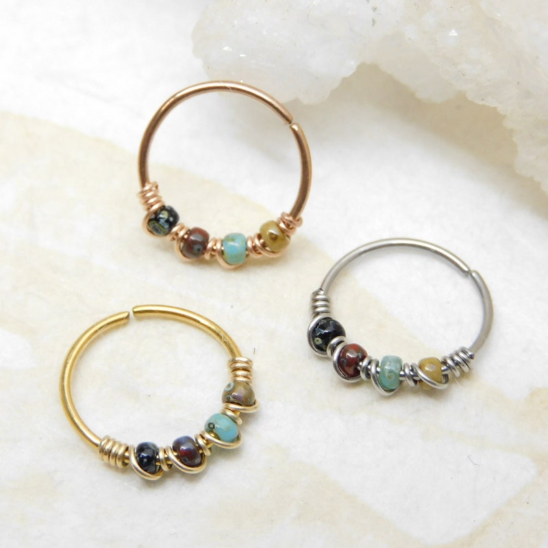 Glass Nose Hoops - Etsy