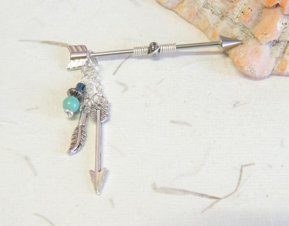 Turquoise Arrow Industrial Barbell Arrow Industrial Barbell | Etsy