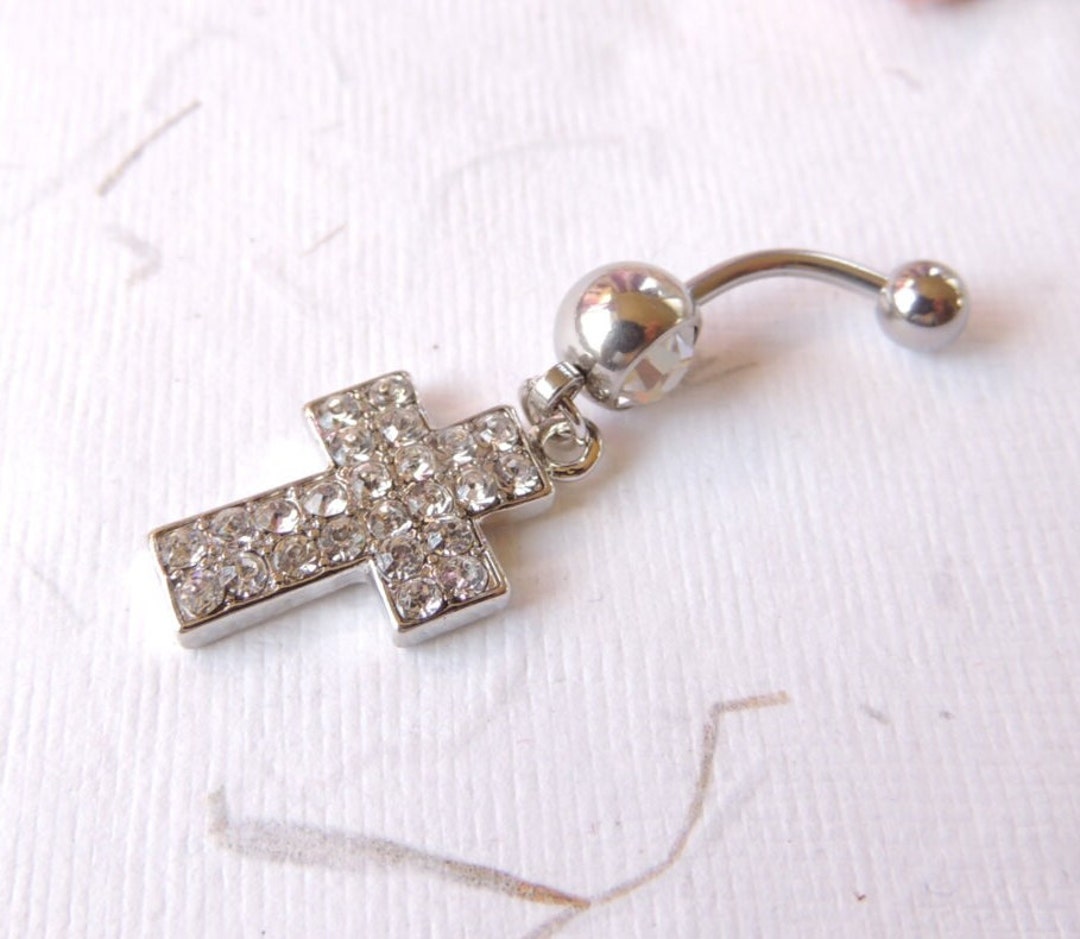 Cross Belly Ring, Belly Button Jewelry, Navel Jewelry, Navel Piercing ...