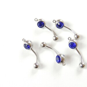 Add a Charm Belly Button Ring 1pc Crystal Belly Ring With - Etsy