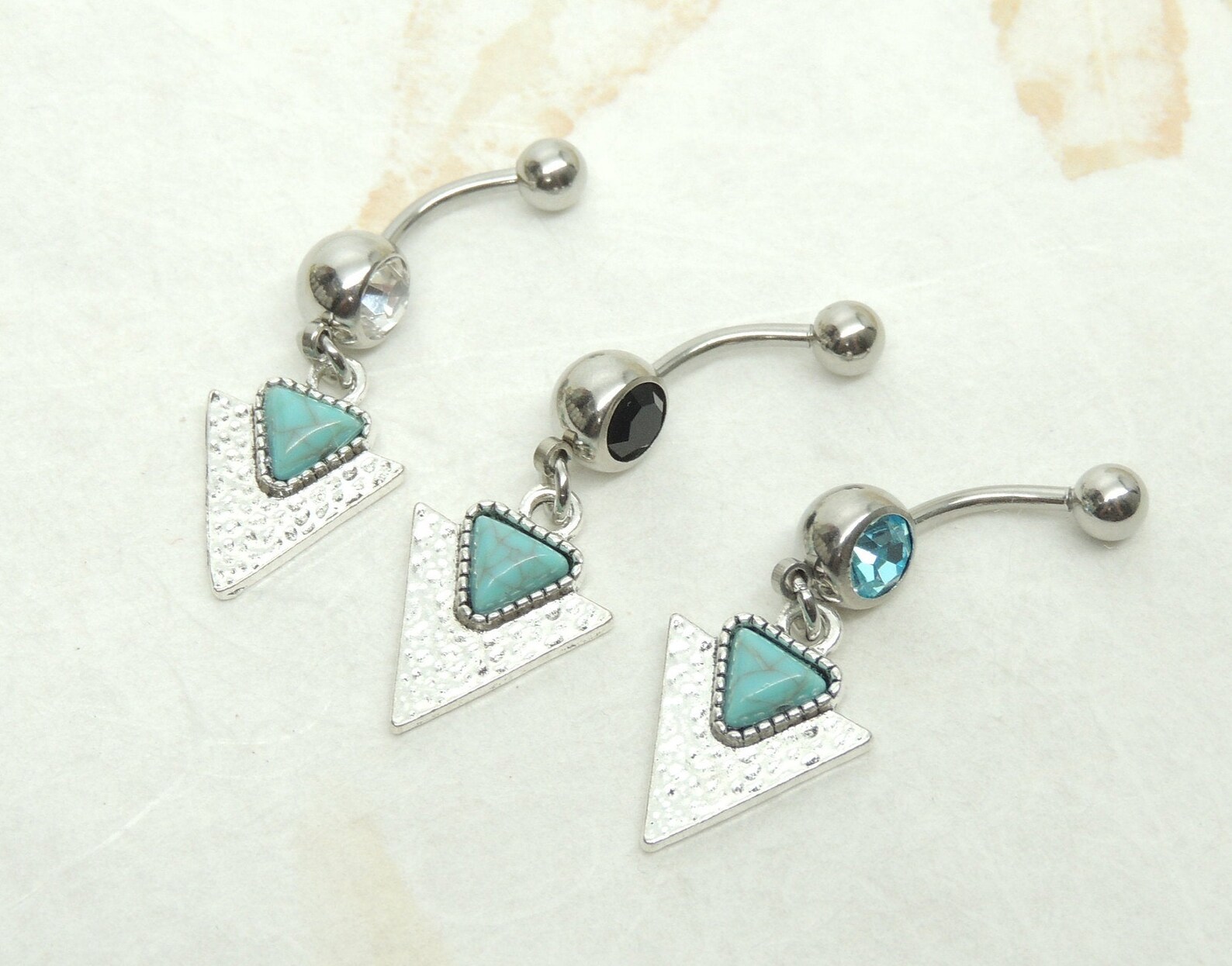 Turquoise Arrowhead Belly Ring Dangle Belly Ring Turquoise | Etsy