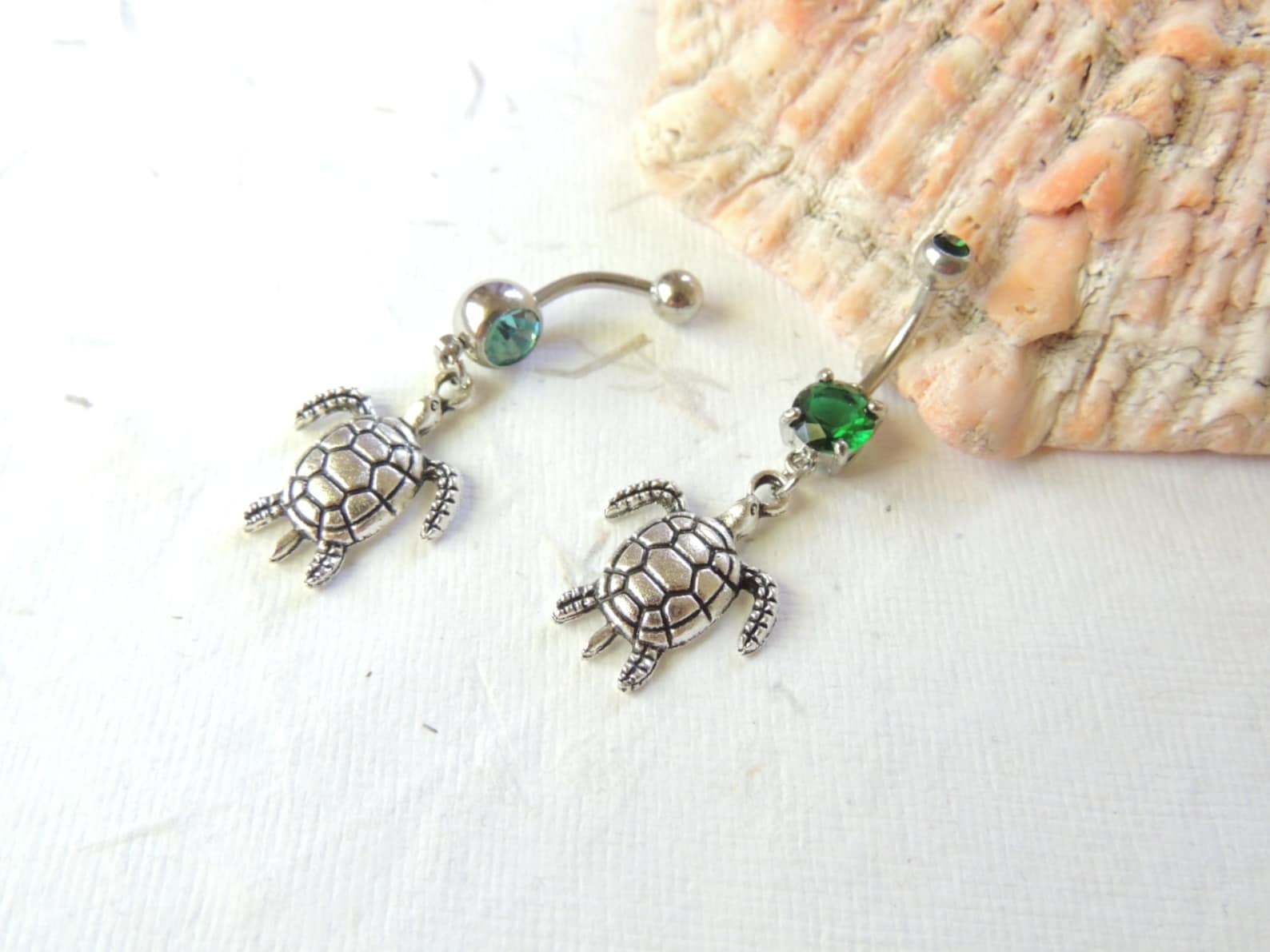 Sea Turtle Belly Button Ring You Choose Barbell, Dangle Belly Ring ...