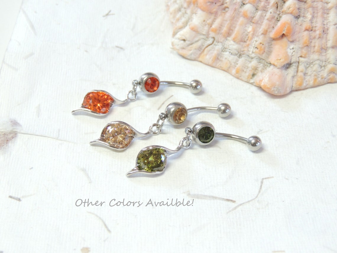 Red Crystal Twist Belly Ring Belly Button Jewelry CZ Belly | Etsy