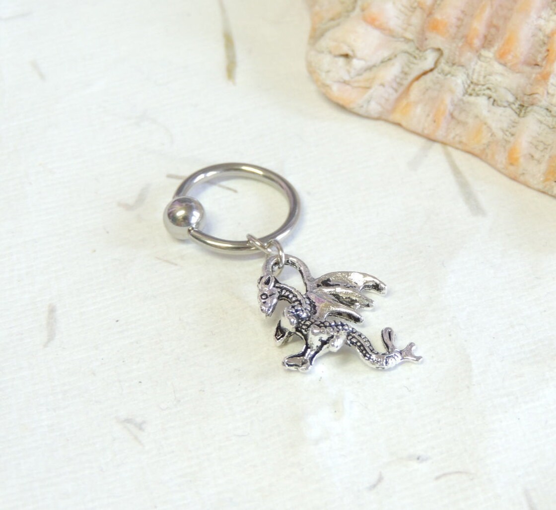 Dragon Cartilage Hoop Earring CBR Captive Bead Ring Helix - Etsy UK