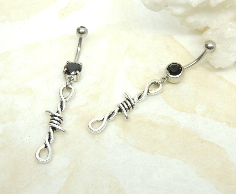 Barbed Wire Belly Button Ring You Choose Barbell Color, Body Jewelry ...