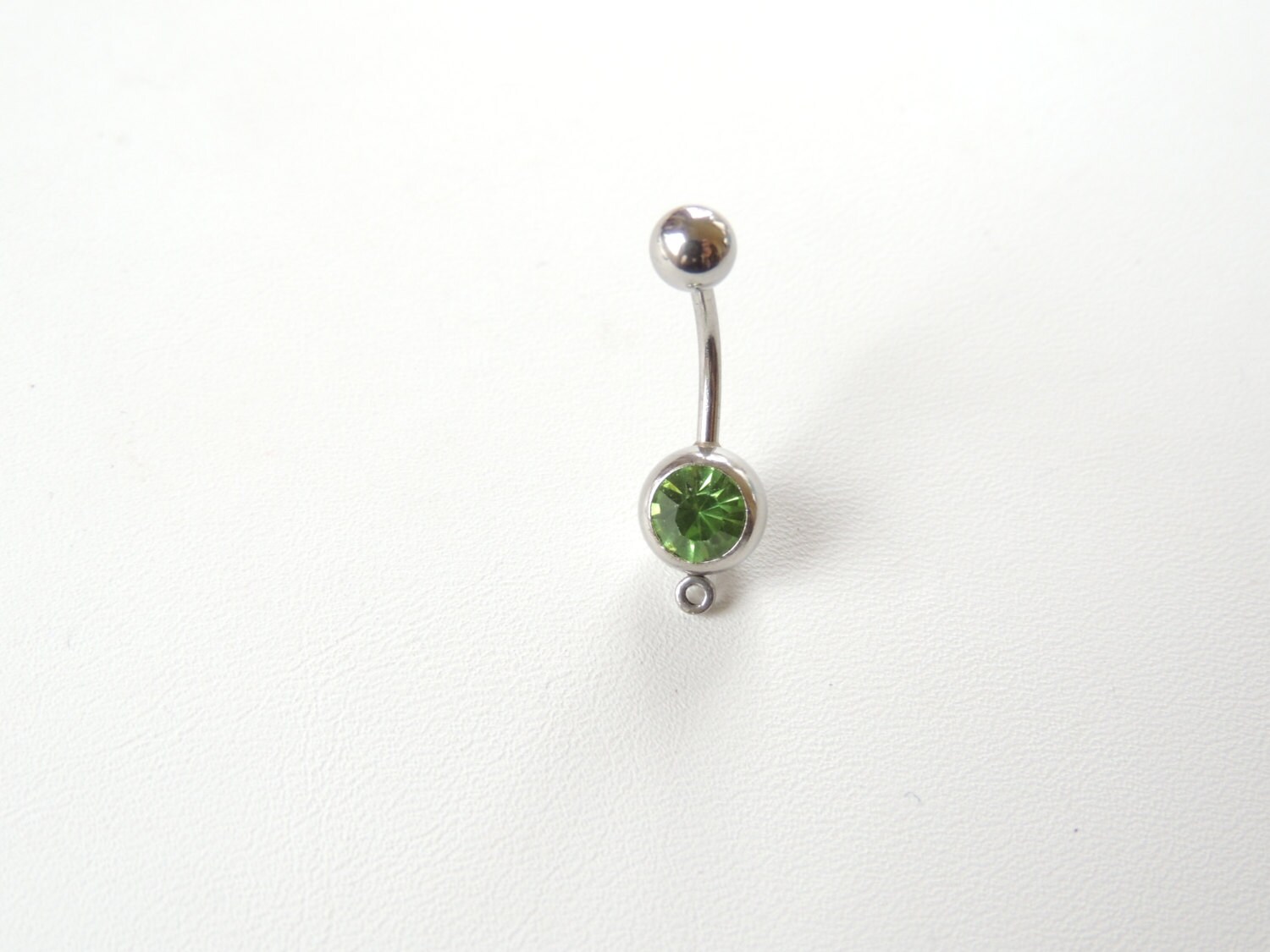 Add a Charm Belly Button Ring 1 Pc Light Green Crystal Belly | Etsy