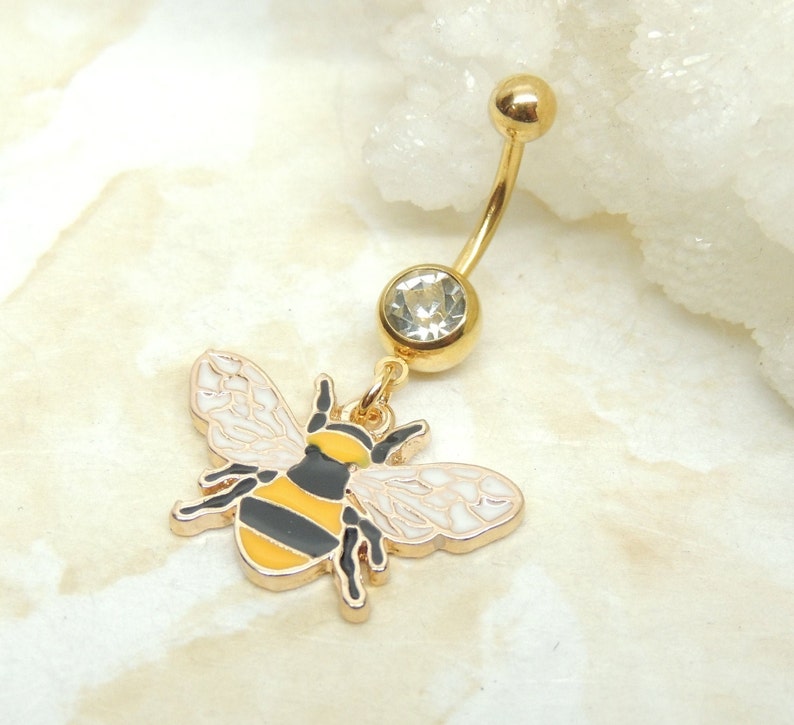 Bee Belly Navel Ring Belly Button Jewelry Gold Belly Rings - Etsy