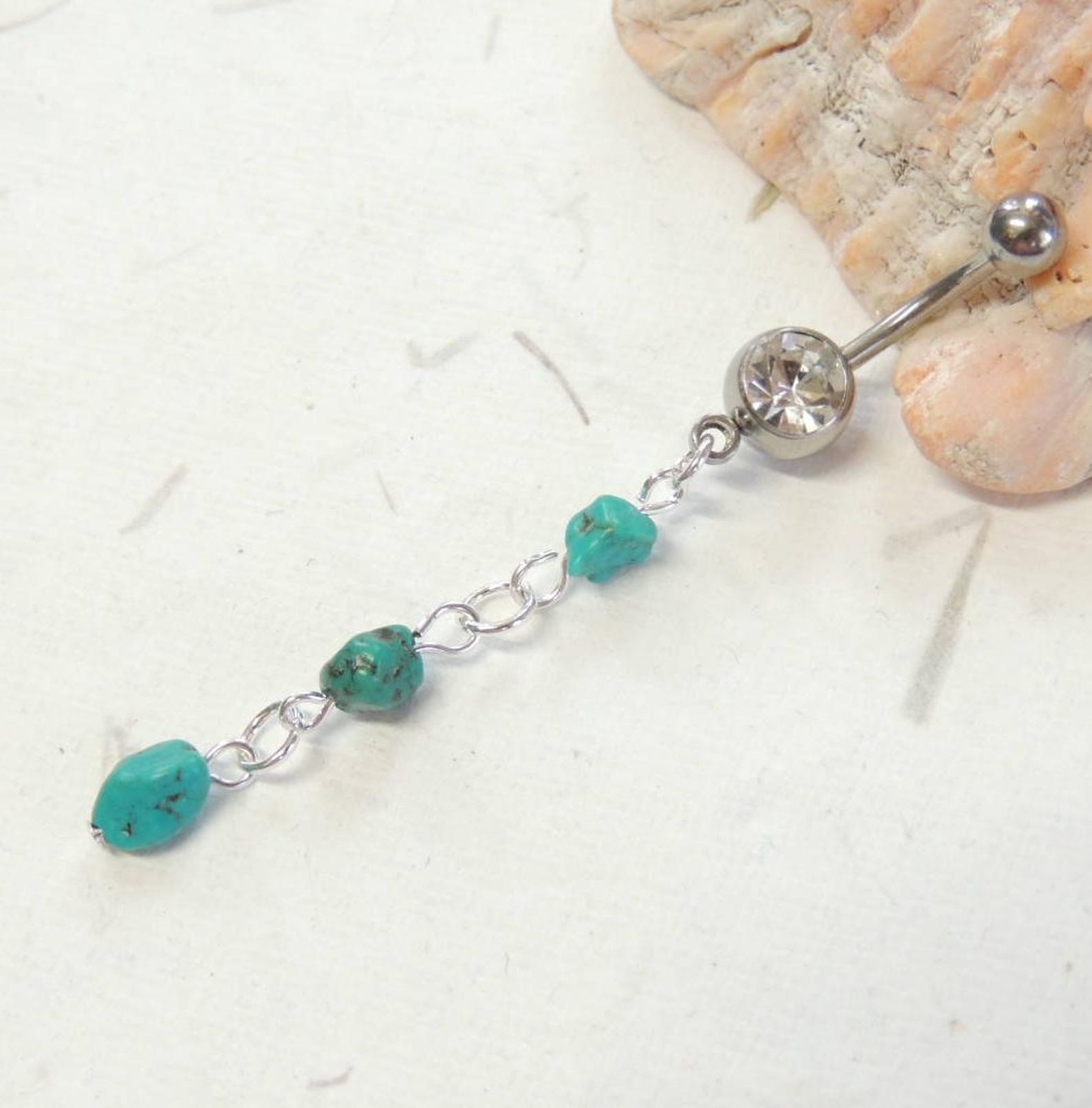 Turquoise Dangle Belly Ring, Belly Button Jewelry, Turquoise Jewelry ...