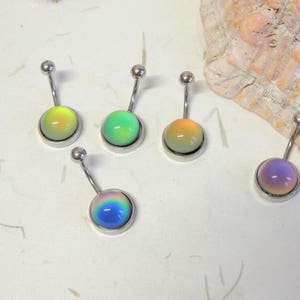 Color Changing Belly Ring, Mood Stone Color Changing Belly Ring, Non ...