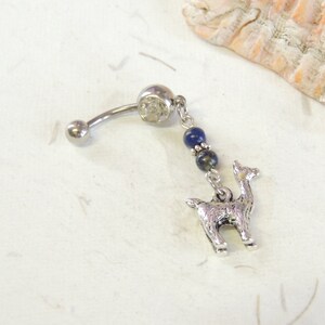 Llama Belly Ring You Choose Gemstone, Animal Belly Ring, Llama Alpaca ...