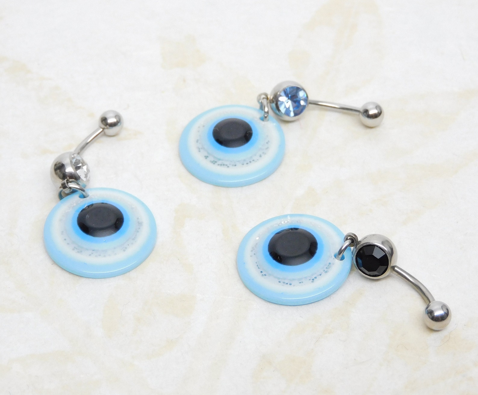 Evil Eye Dangle Belly Navel Ring All Seeing Eye Navel - Etsy