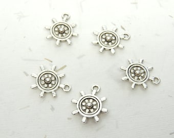 5 Sterling Silver Wheel Nautical Charm 925 Silver Nautical - Etsy