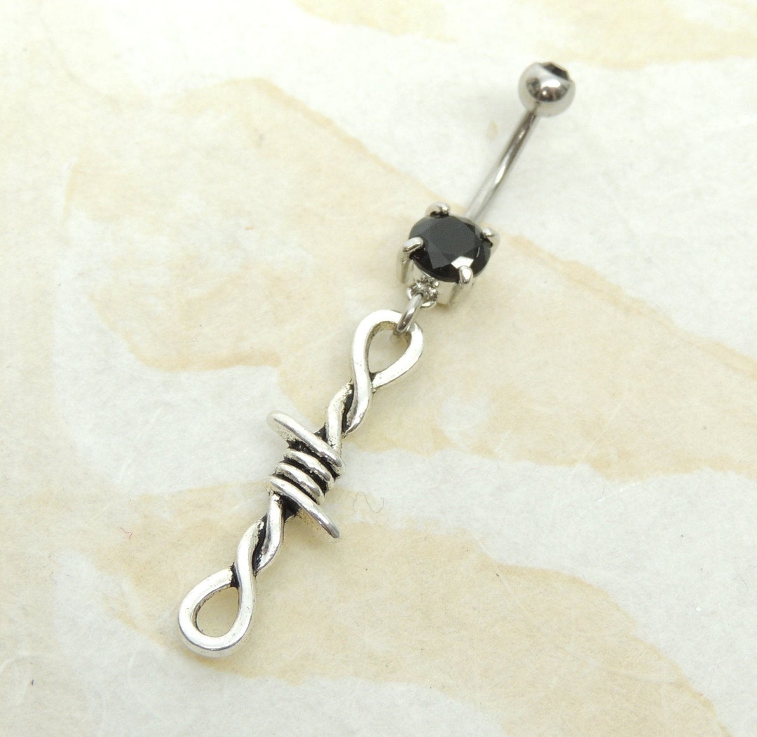 Barbed Wire Belly Button Ring You Choose Barbell Color, Body Jewelry ...