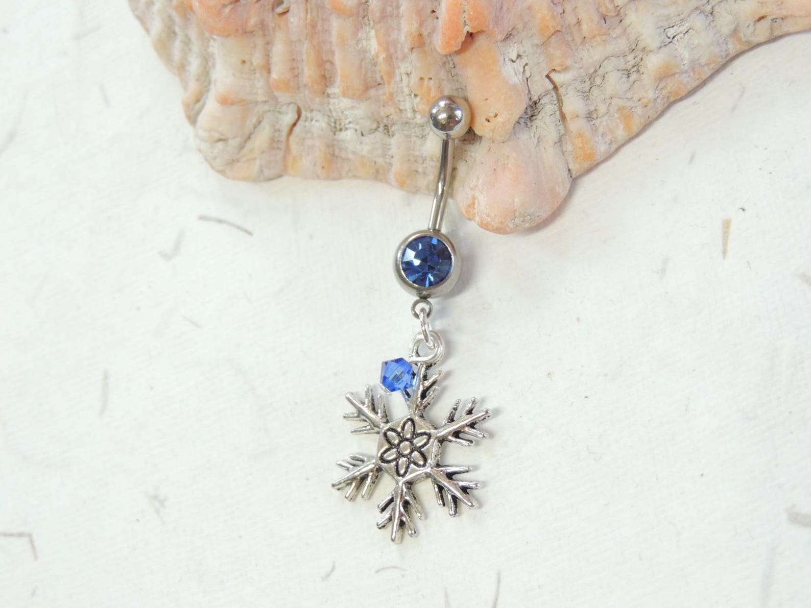 Snowflake Belly Button Ring Belly Button Jewelry Dangle | Etsy