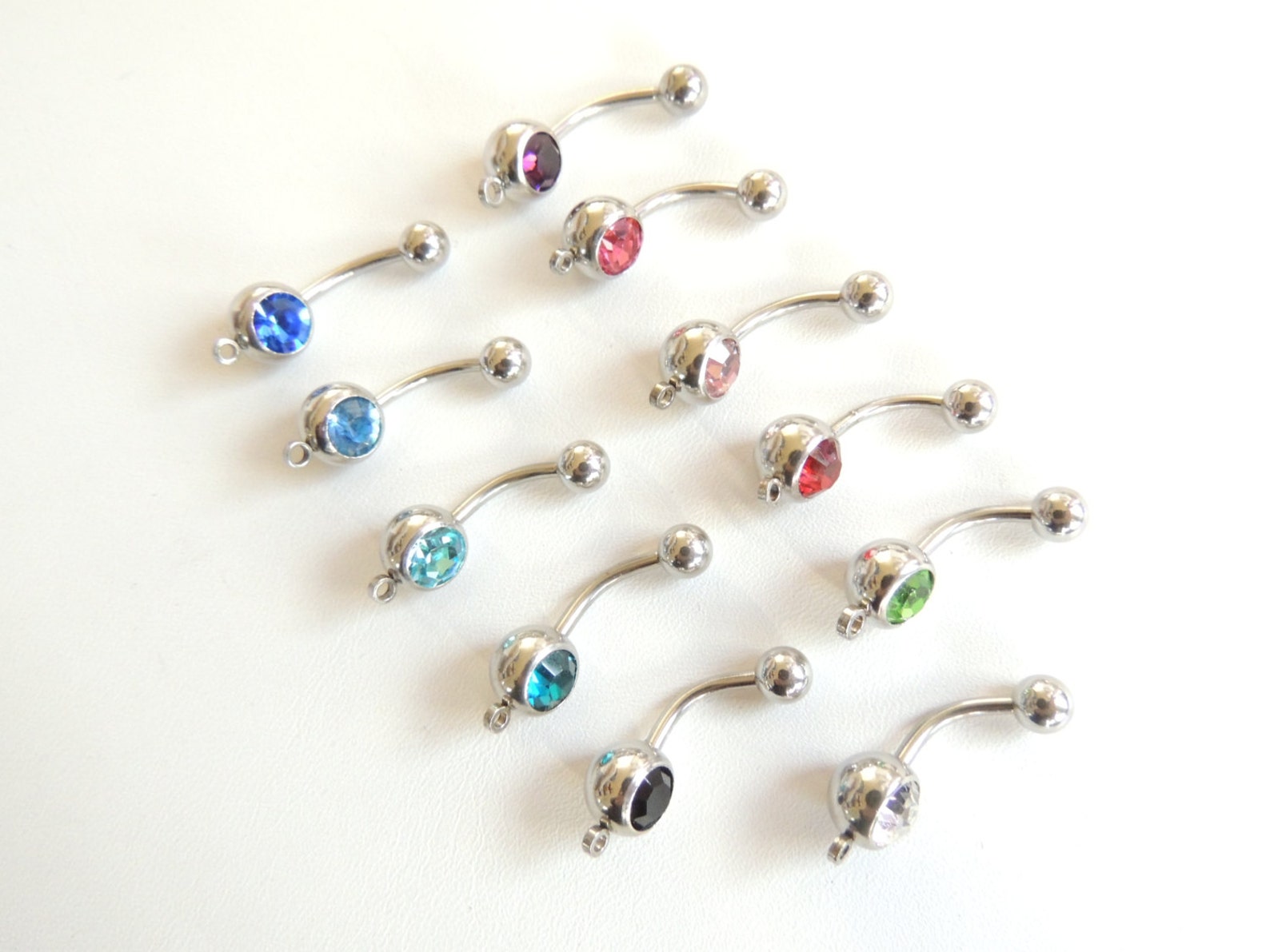 Dove Belly Ring You Choose Barbell Color Silver Belly Rings - Etsy