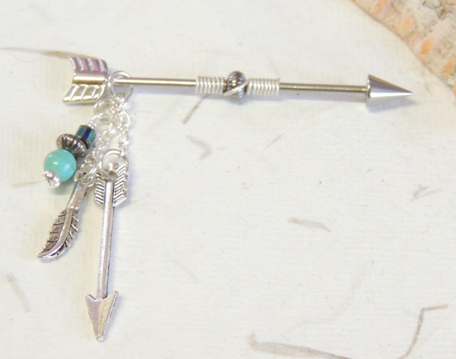 Turquoise Arrow Industrial Barbell Arrow Industrial Barbell | Etsy