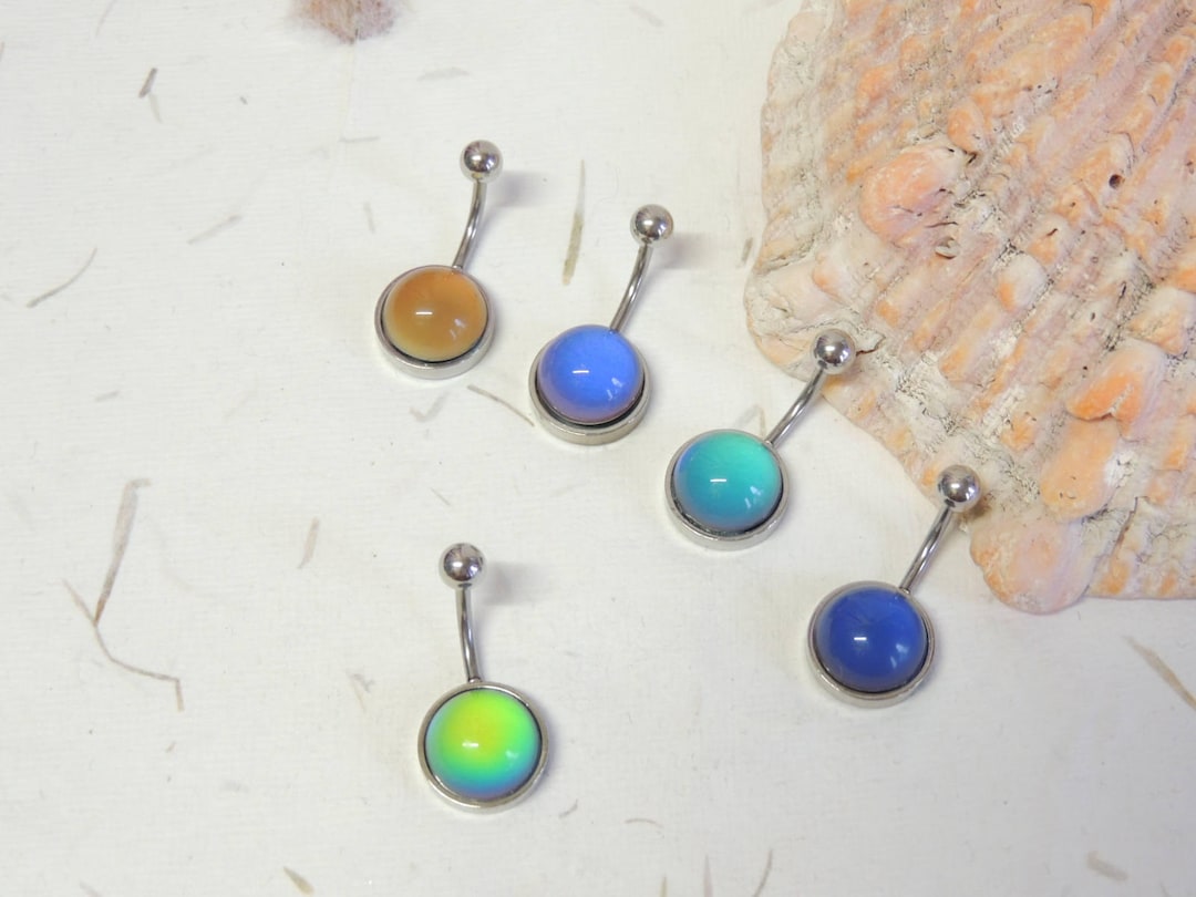 Color Changing Belly Ring, Mood Stone Color Changing Belly Ring, Non ...