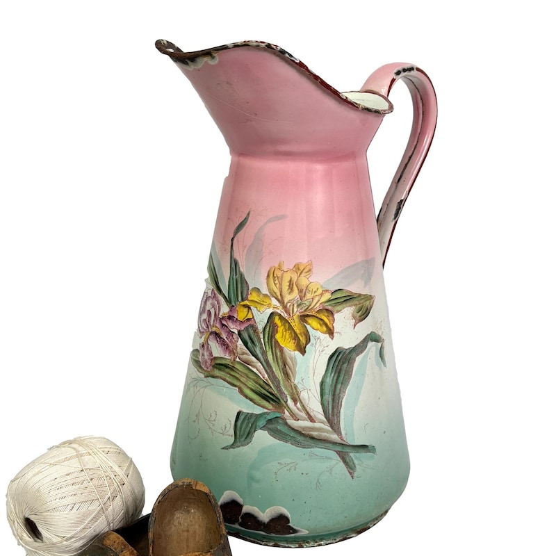 French Enamelware Pitcher - Etsy