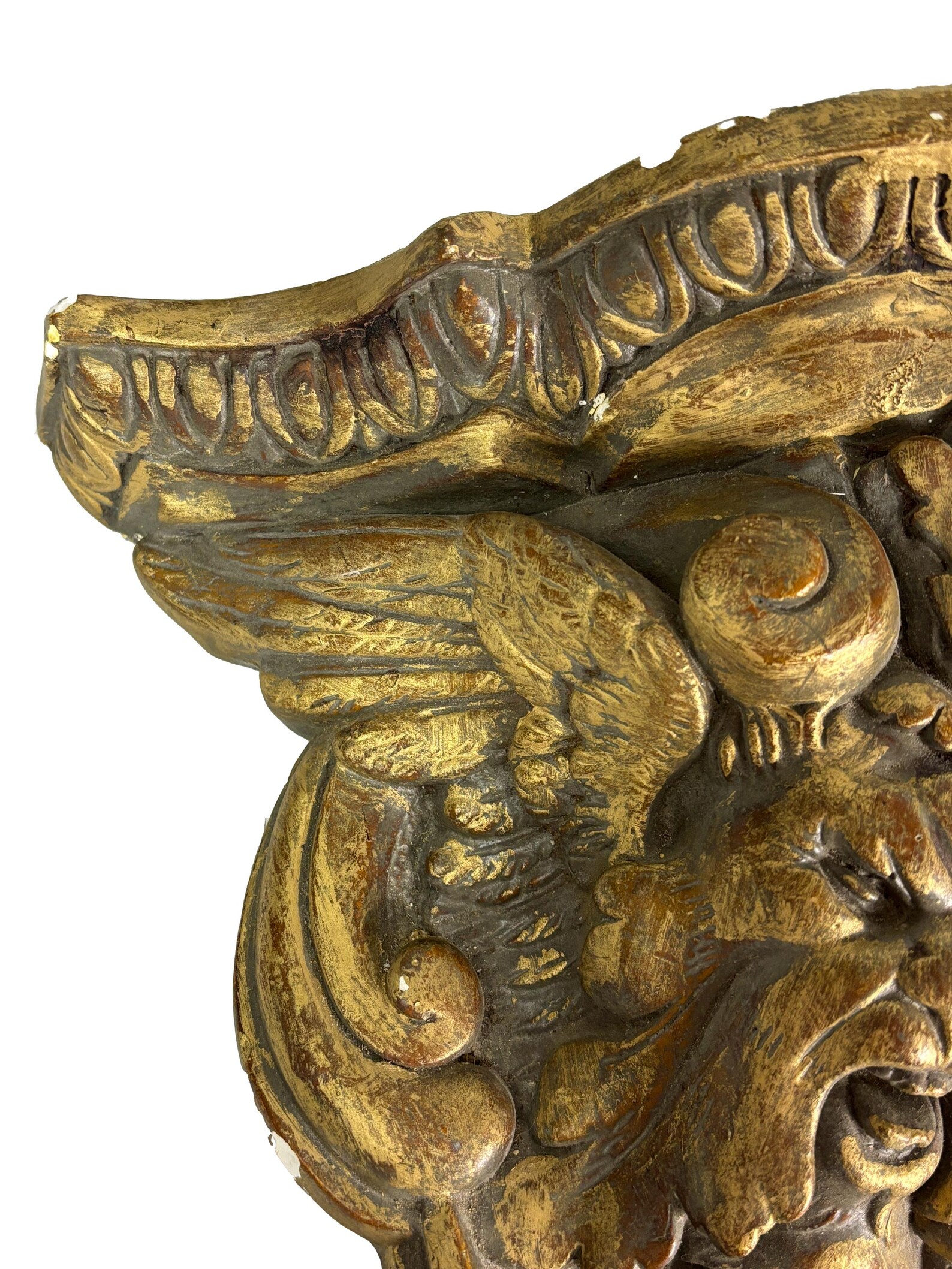 French Pair Antique Gothic Gargoyle Platre Wall Pockets Winged Lions ...