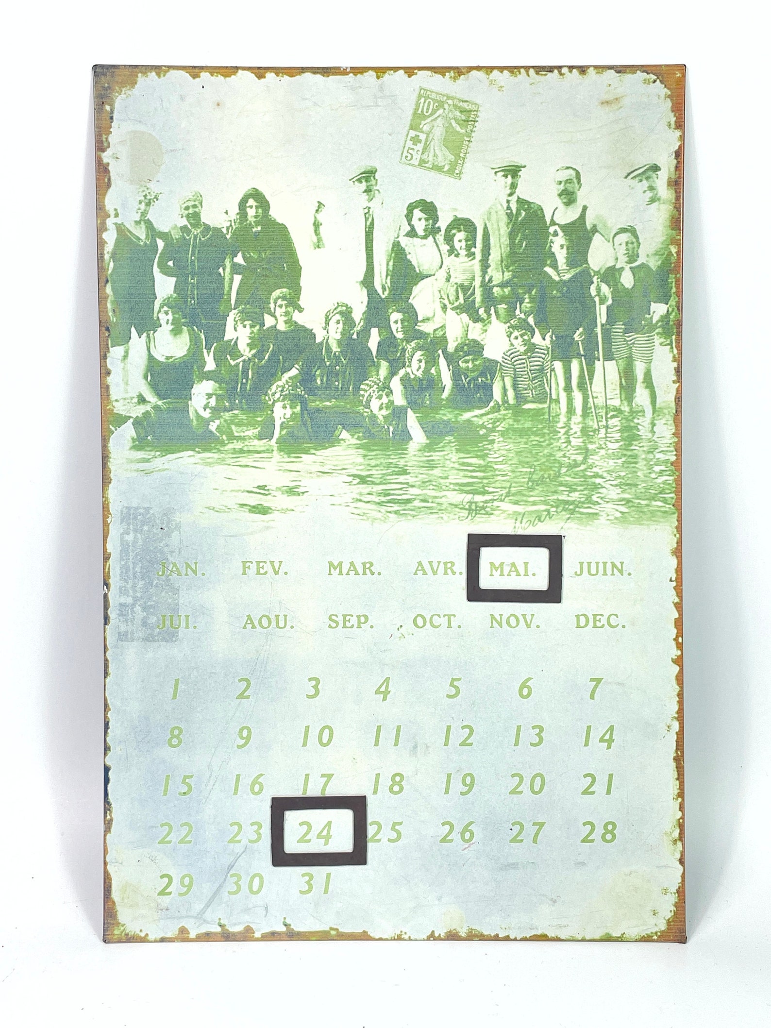 French Vintage Perpetual Calendar Metal With Magnetic Markers - Etsy