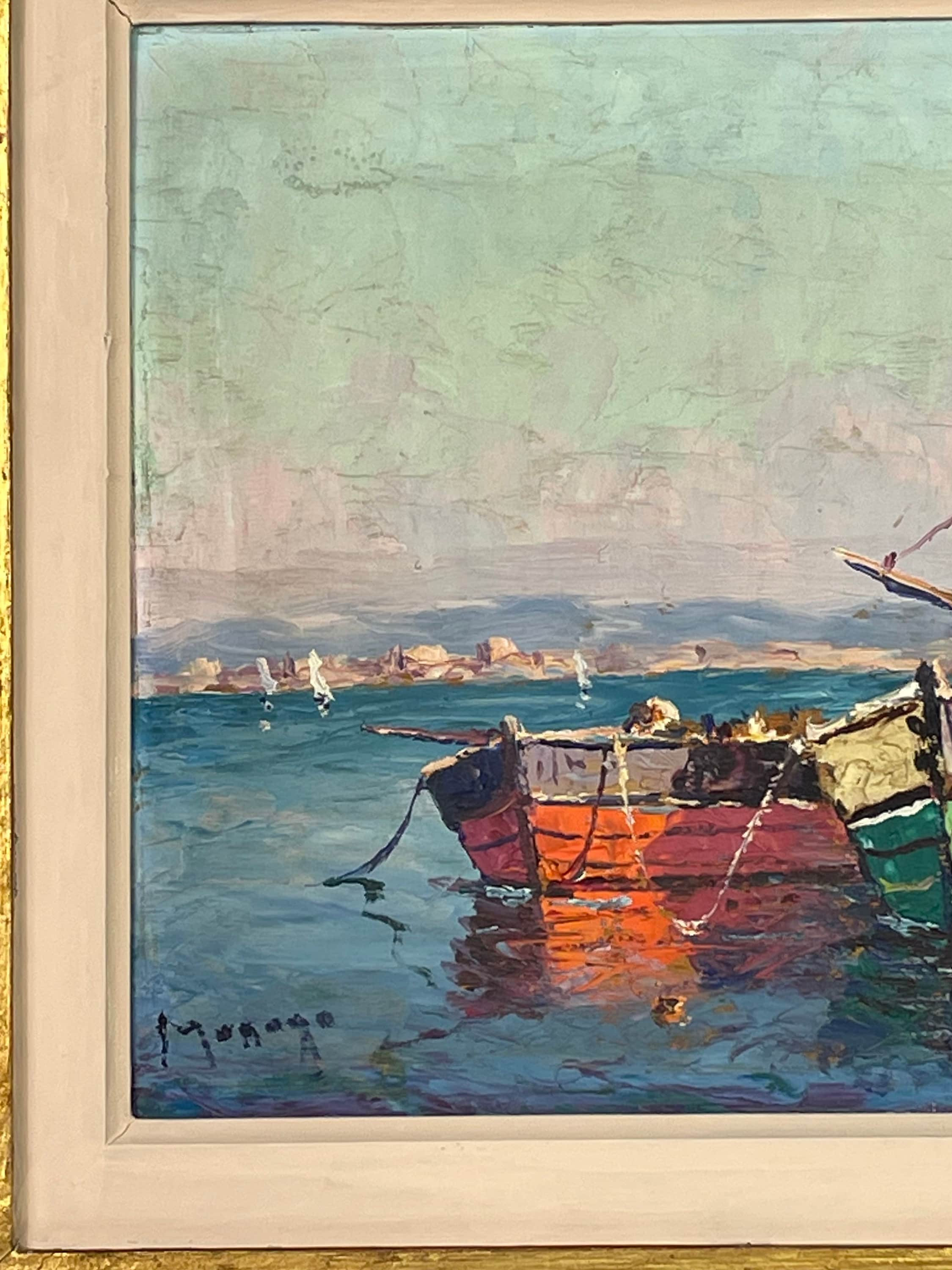 French Vincent Manago Oil Painting Fishing Boats Martigues in - Etsy ...