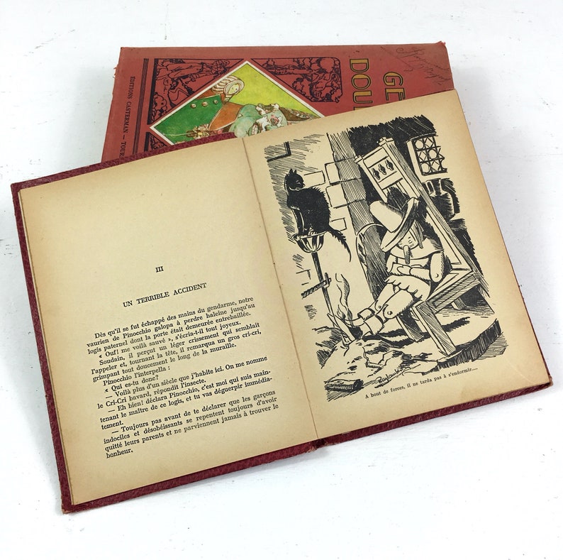 French Vintage Books Bundle of Hand Cut Papers Paris Pinocchio - Etsy