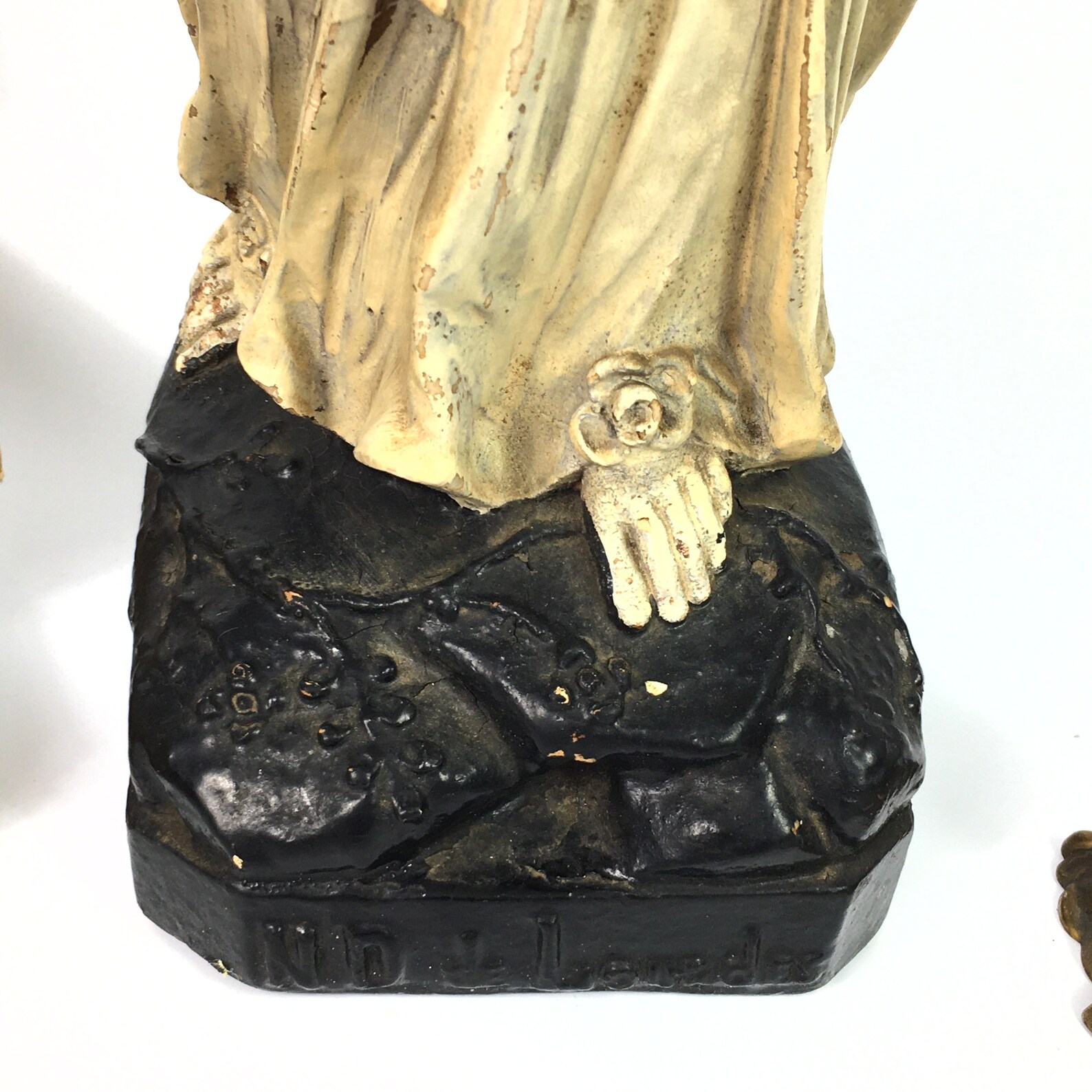 French Antique Early Plaster Large 17.5 Statue Virgin - Etsy