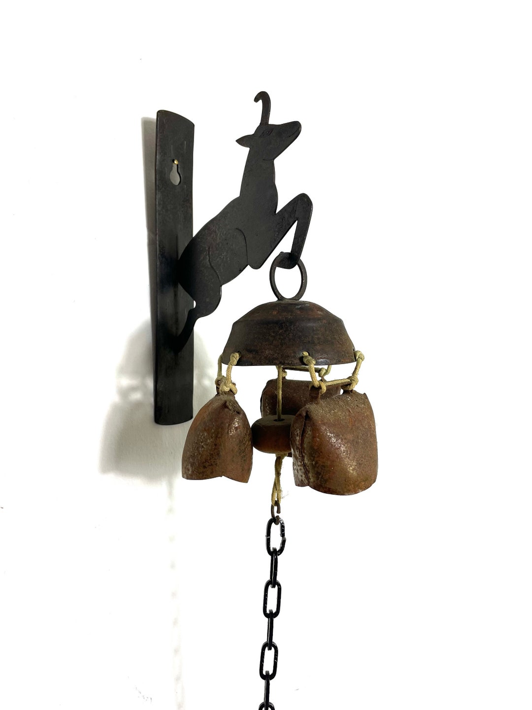 Vintage French Leaping Stag 4 Bells /door Bell/ Garden Bell /folk Art ...