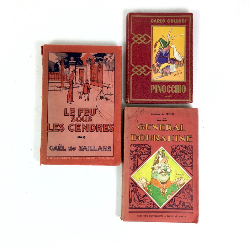 French Vintage Books Bundle of Hand Cut Papers Paris Pinocchio - Etsy