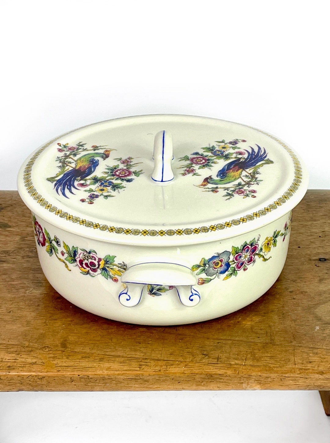 French Aluminite Frugier Limoges Peacock Gratin Small Casserole ...