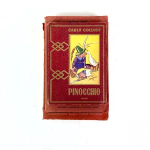 French Vintage Books Bundle of Hand Cut Papers Paris Pinocchio Ephemera ...