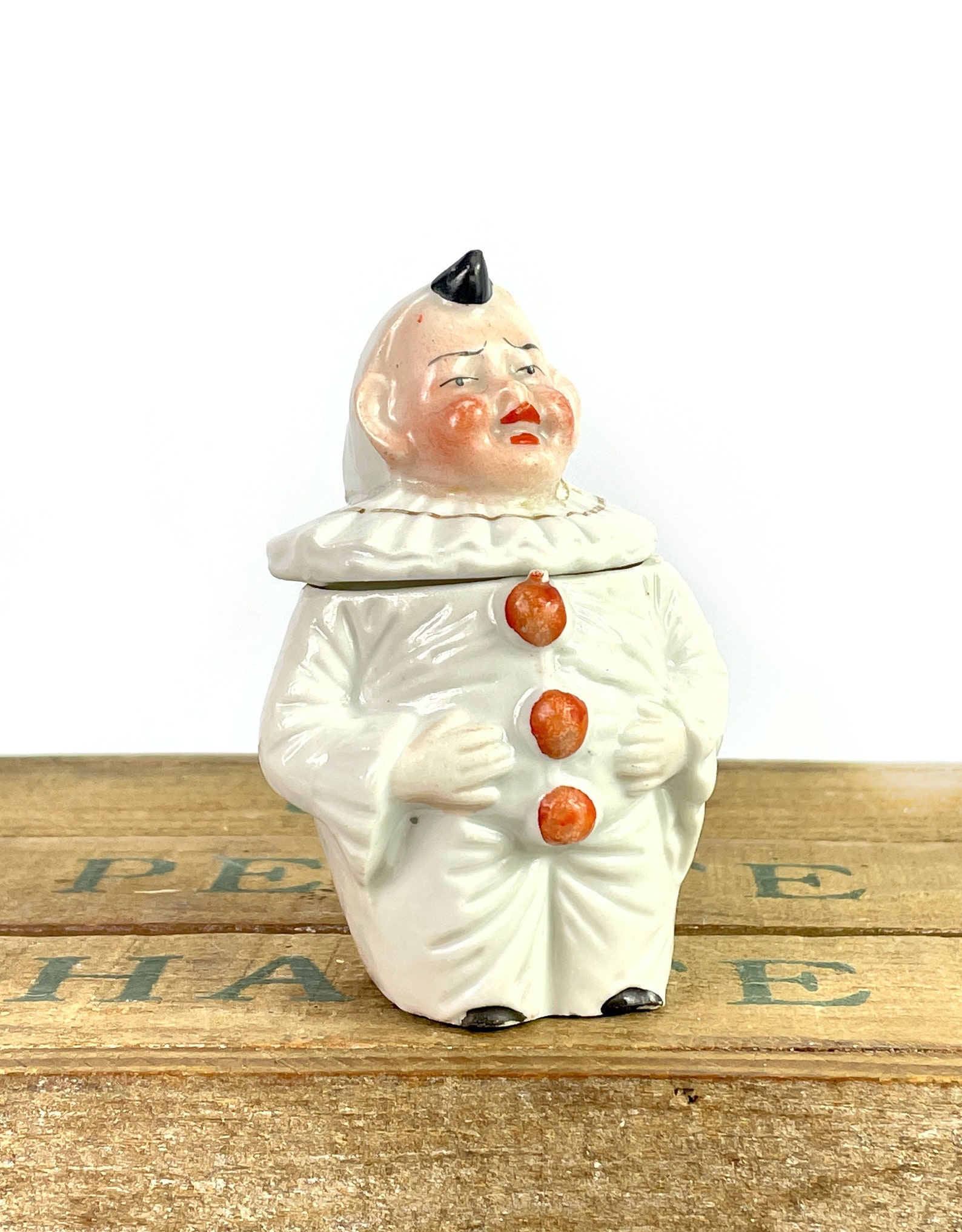Porcelain Mustard Pot Laughing Clown Condiment Unique Rare / - Etsy