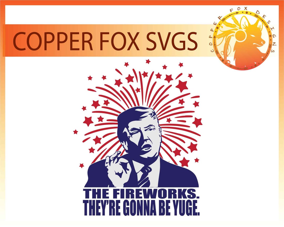 Trump Fireworks Red White and Blue Multilayer Cut File SVG - Etsy