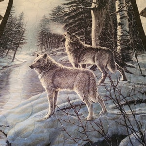 Lap Size Quilt or Wall Hanging With Wolf Print - Etsy Canada