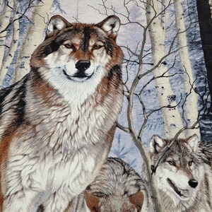 Lap Size Quilt or Wall Hanging With Wolf Print - Etsy