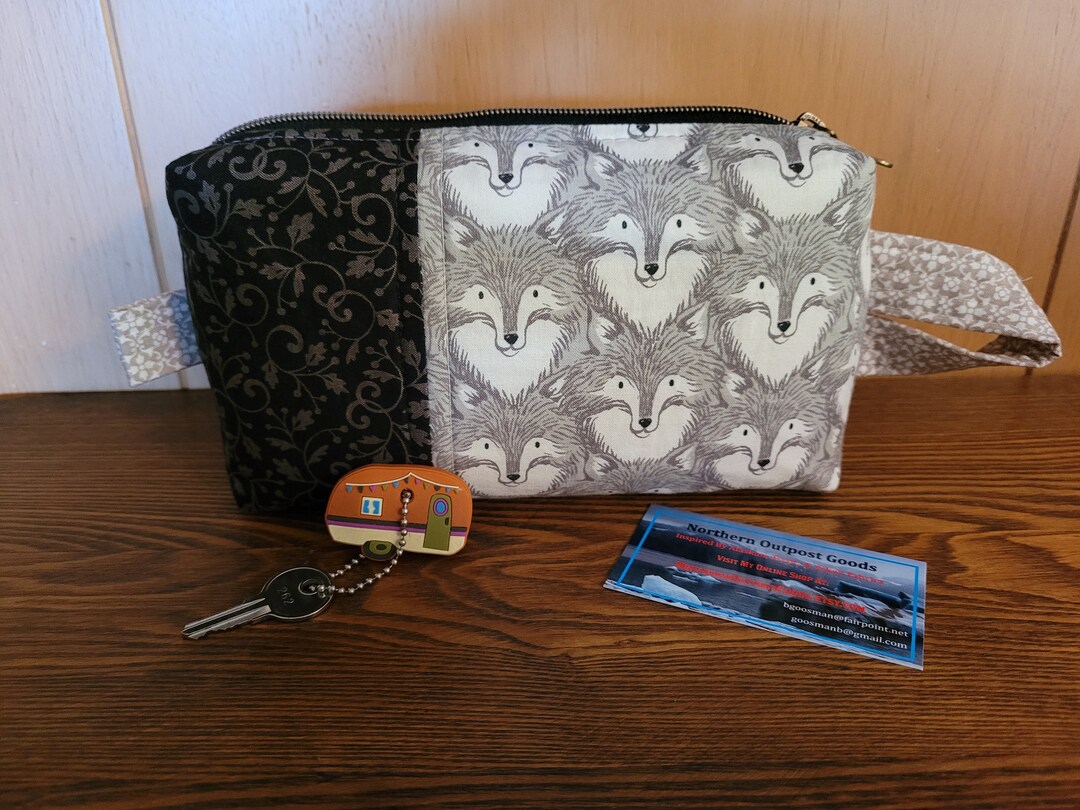 Boxy Zippered Pouch/bag With Fox Print - Etsy